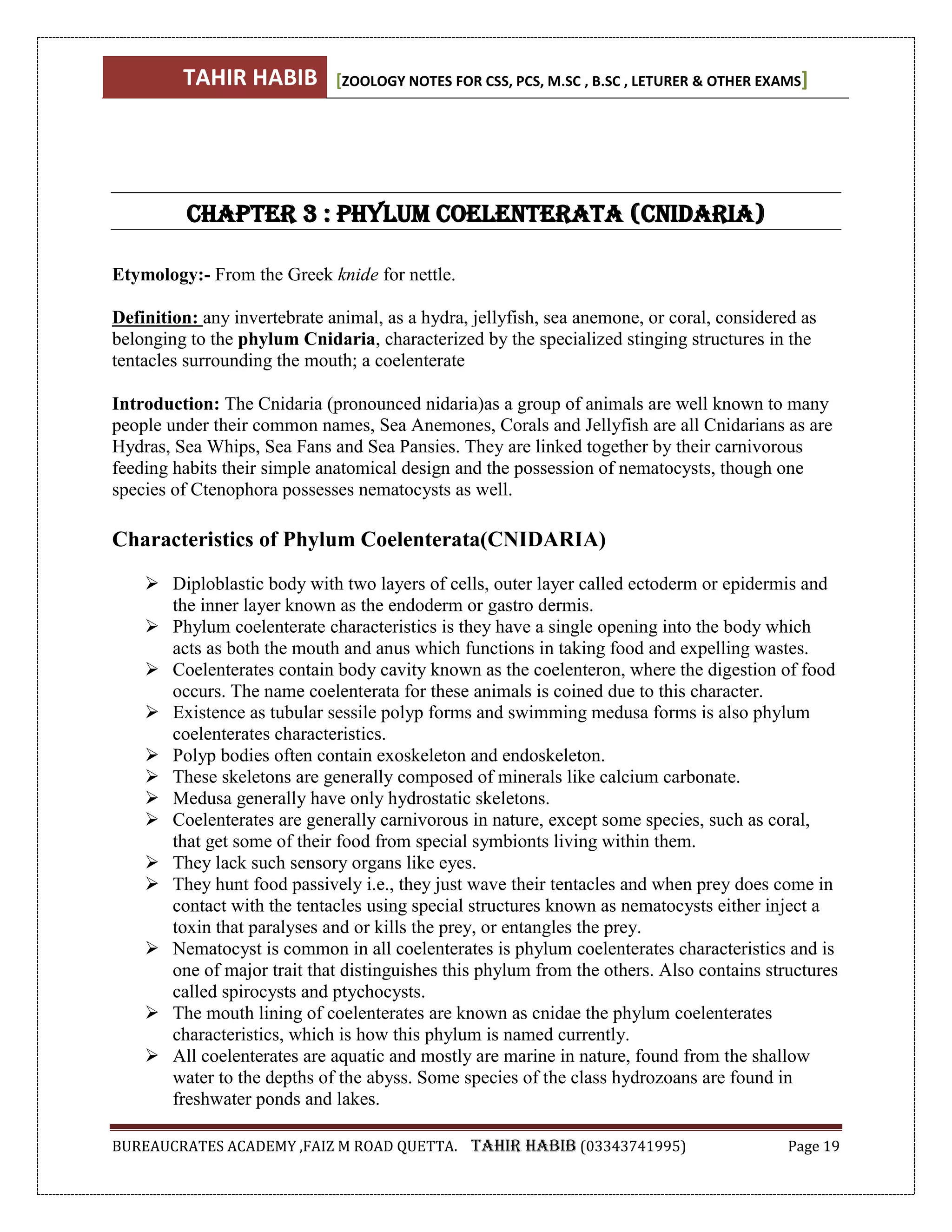 Animal diversity (Zoology) notes | PDF