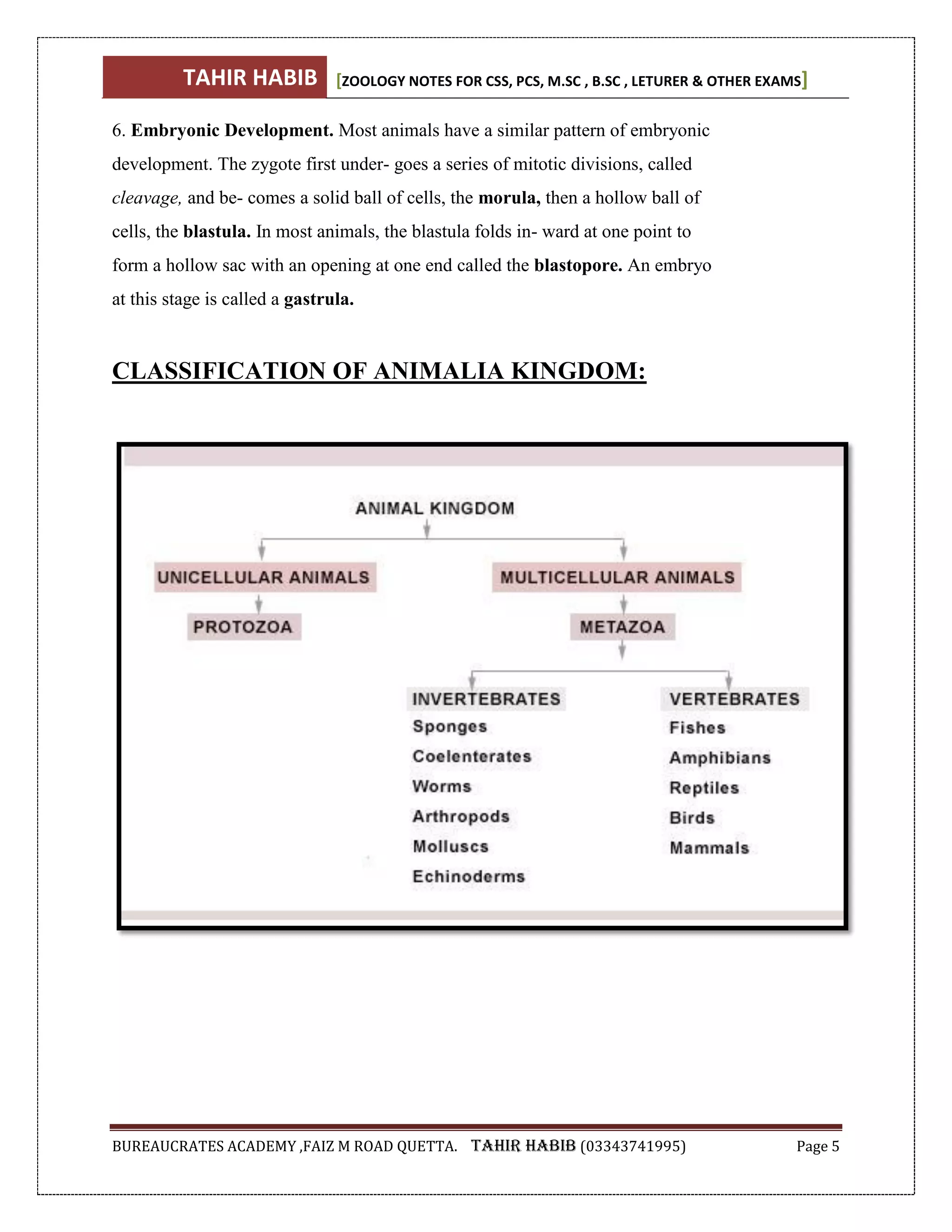 Animal diversity (Zoology) notes | PDF