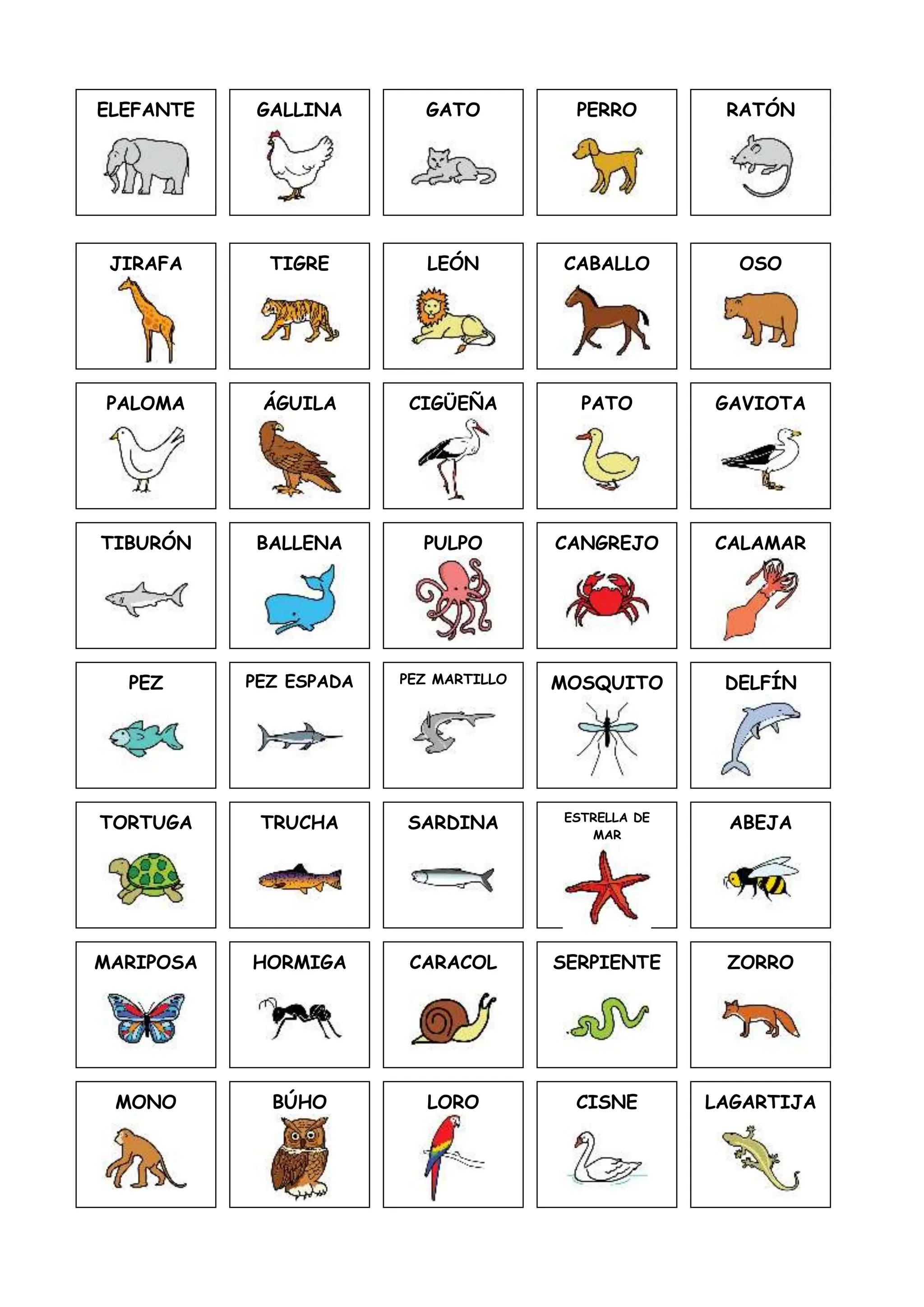 Pictogramas para clasificar Animales.doc