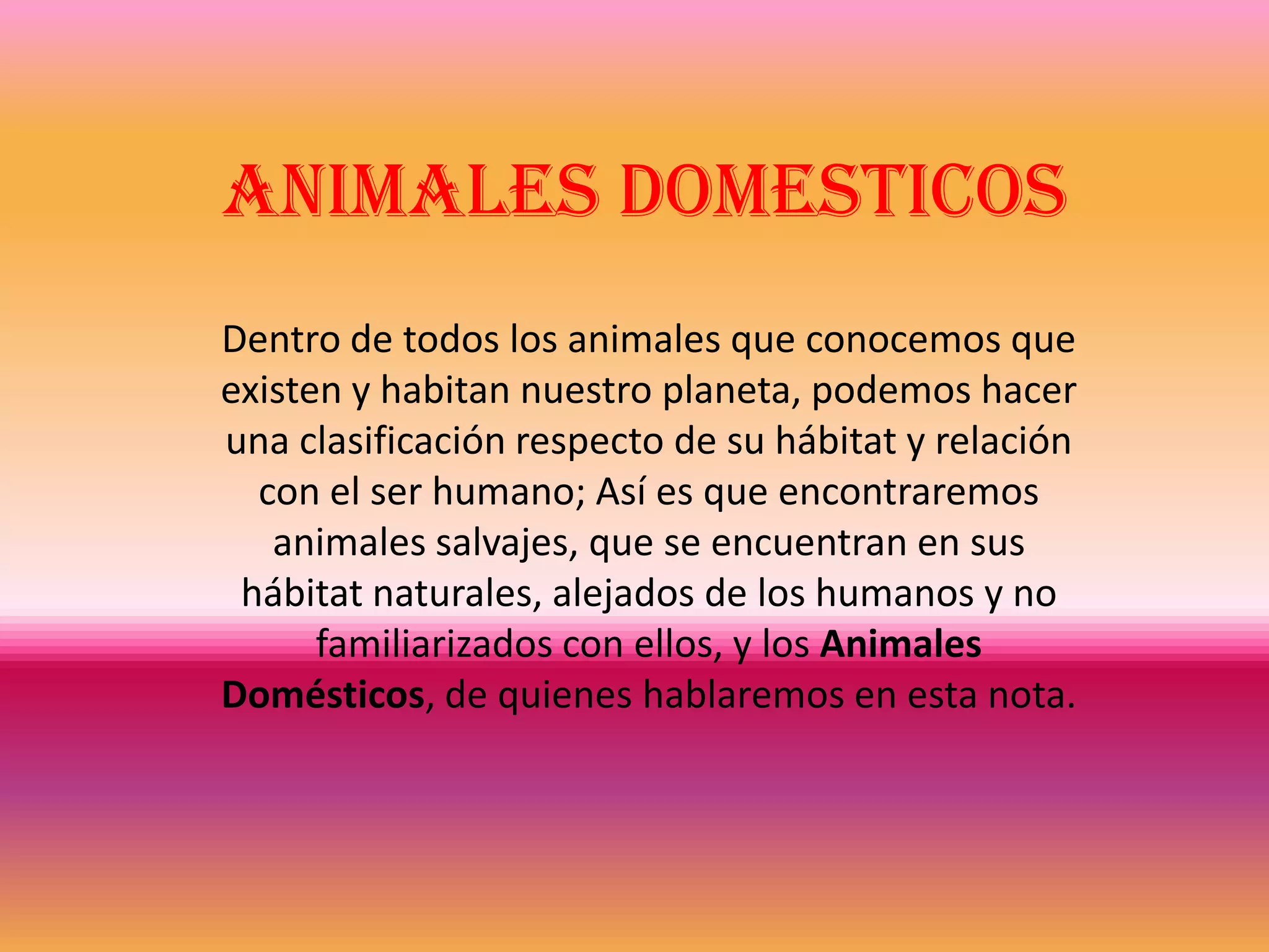 Animales domesticos | PPTX
