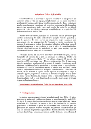 Animales en extincion | DOCX