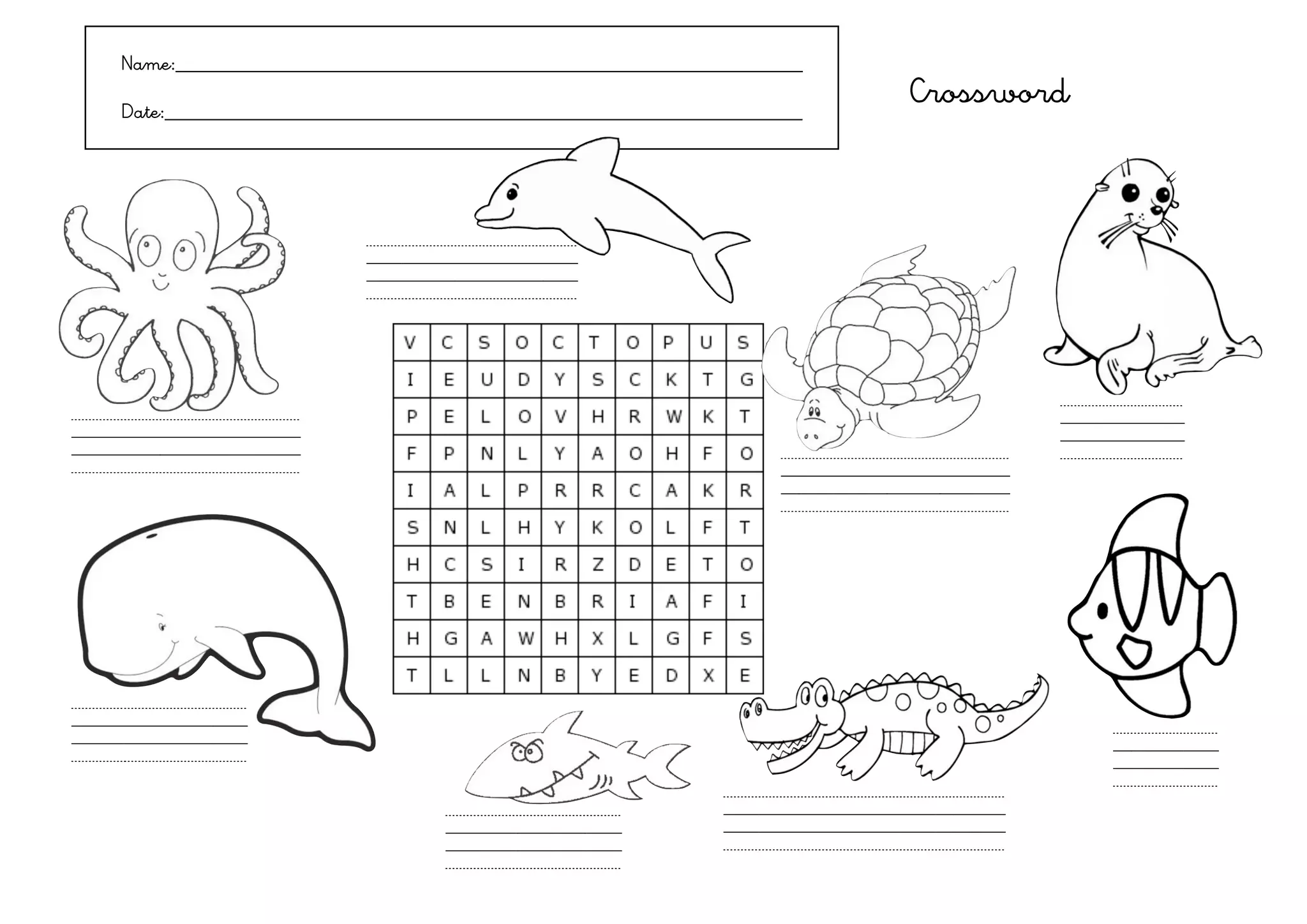 Animales marinos fichas[1] | PDF