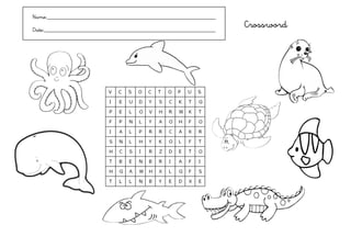 Ficha De Animales Terrestres Y Acuáticos