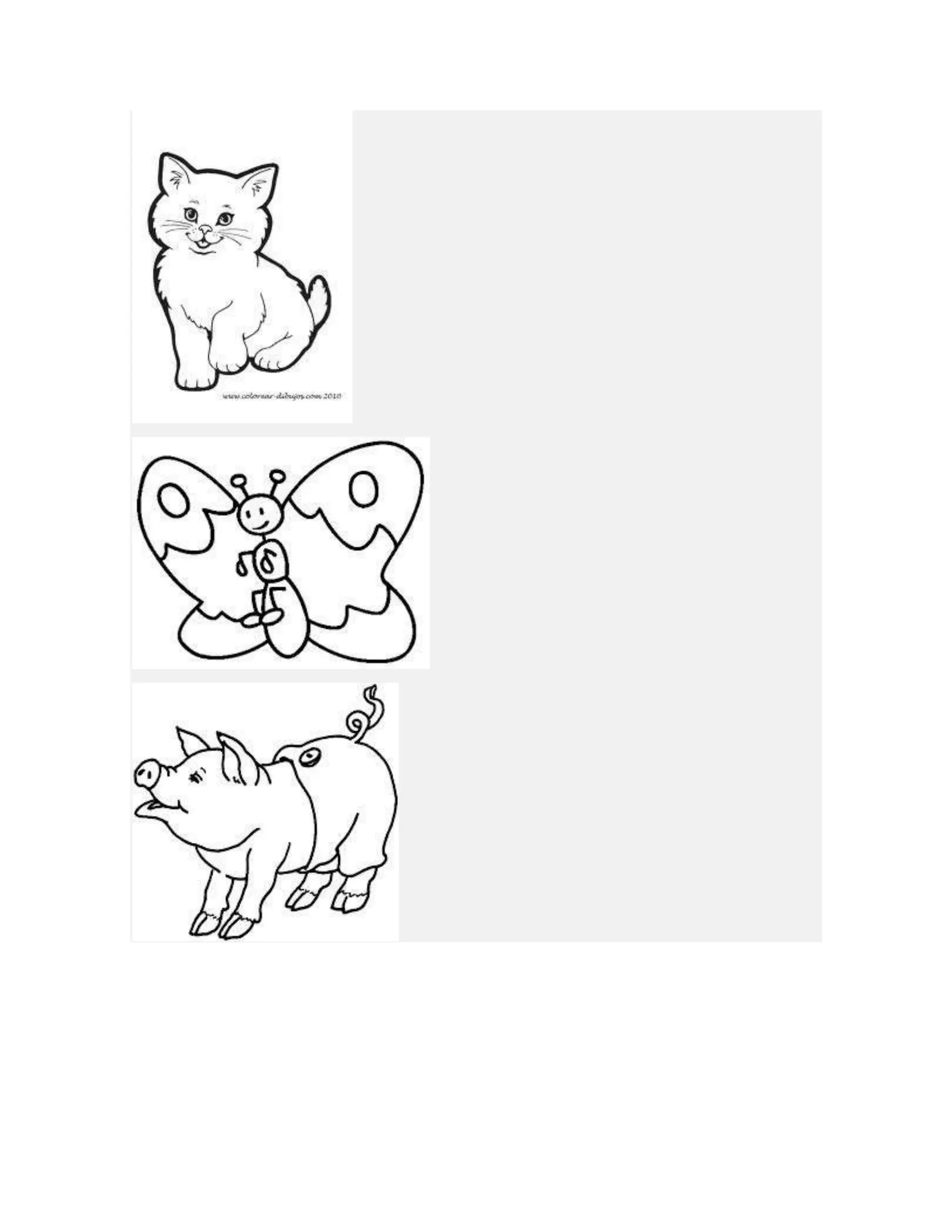 Animales para colorear | DOCX