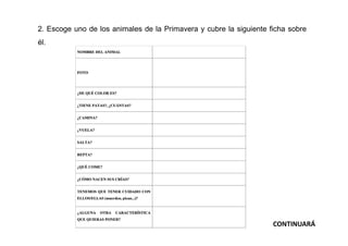 Animales primavera | PDF