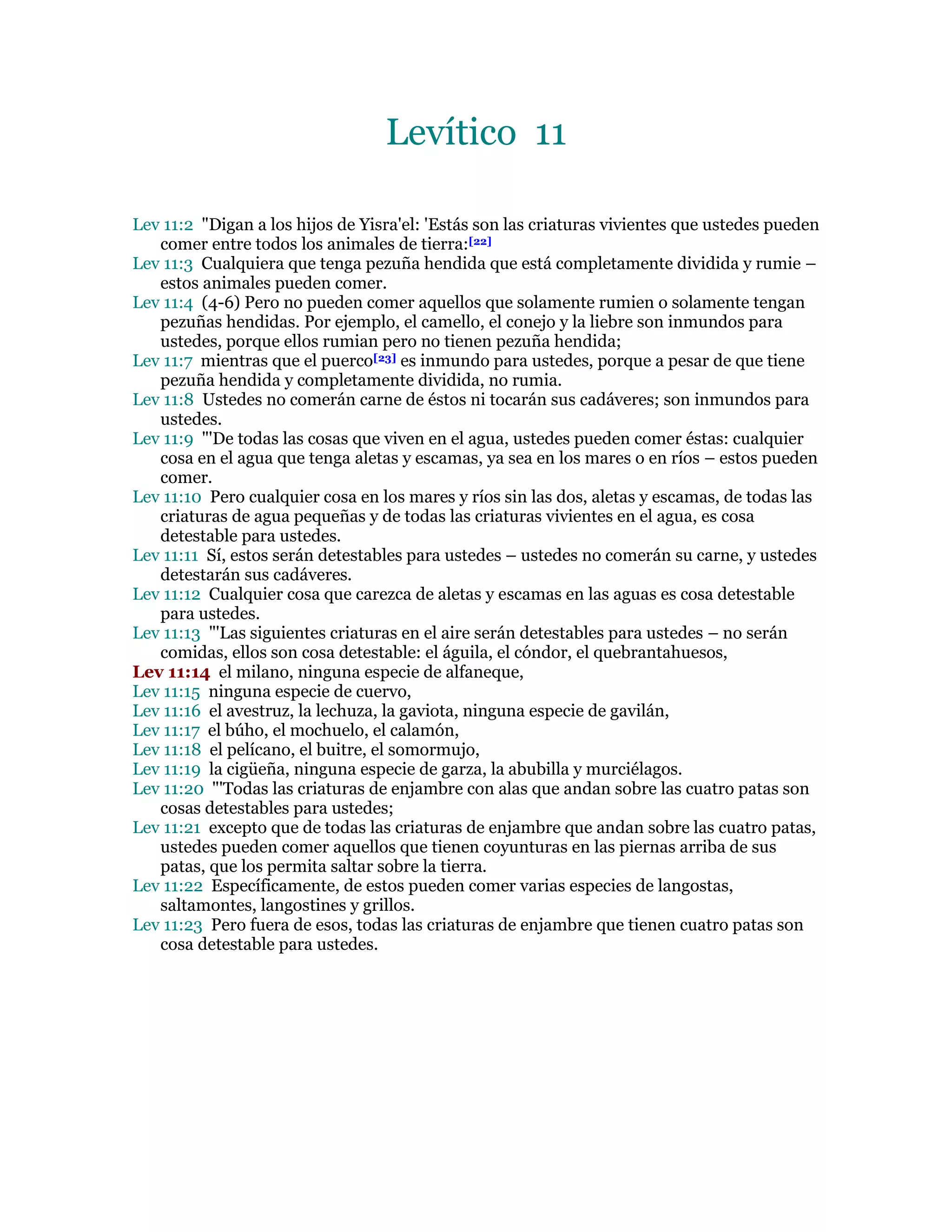 Animales puros e impuros | DOCX