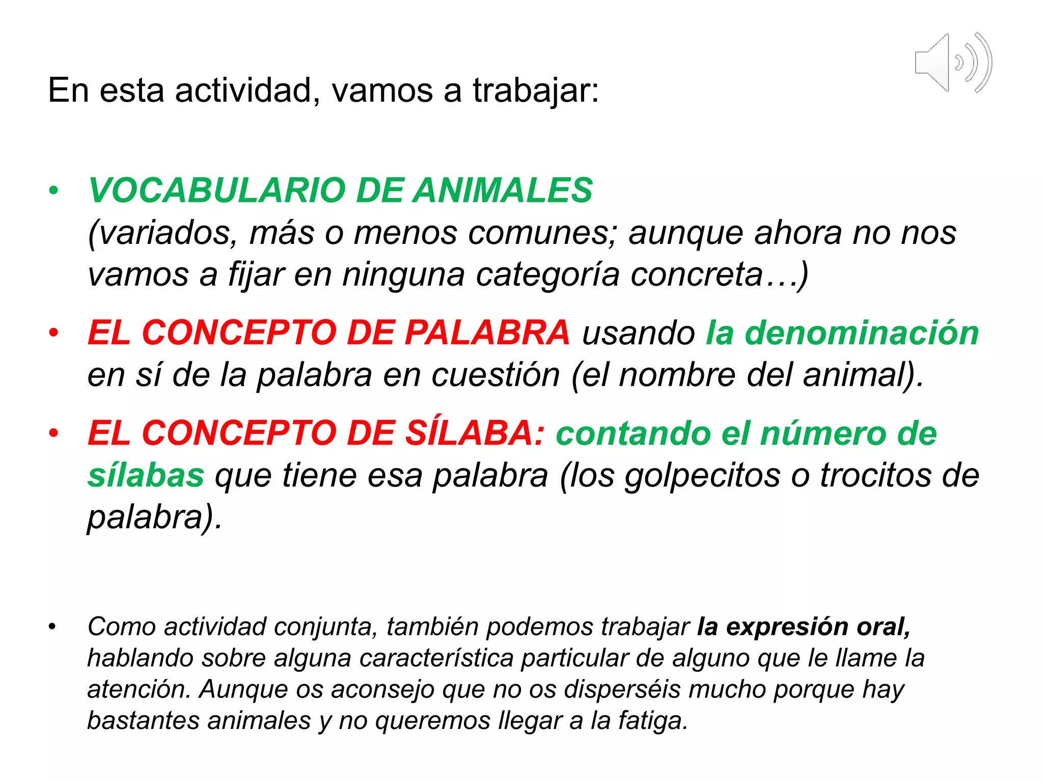 Animales cuenta sílabas | PPSX