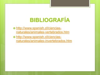 Animales vertebrados e invertebrados | PPTX