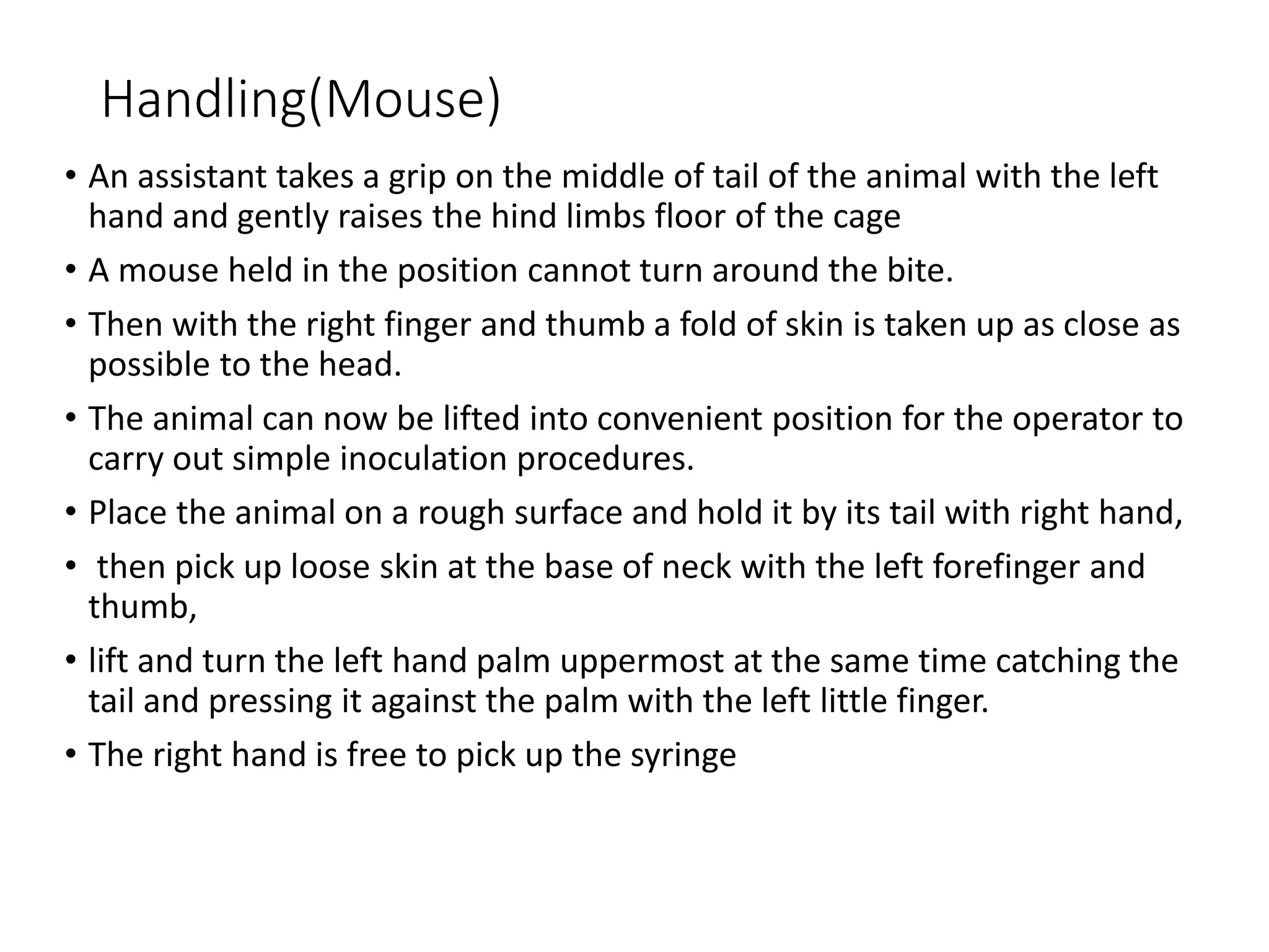 Handling of laboratory animal | PPTX