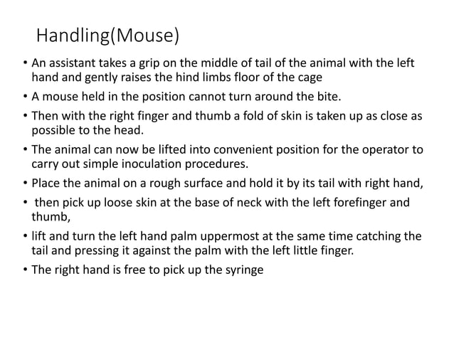 Handling of laboratory animal | PPTX