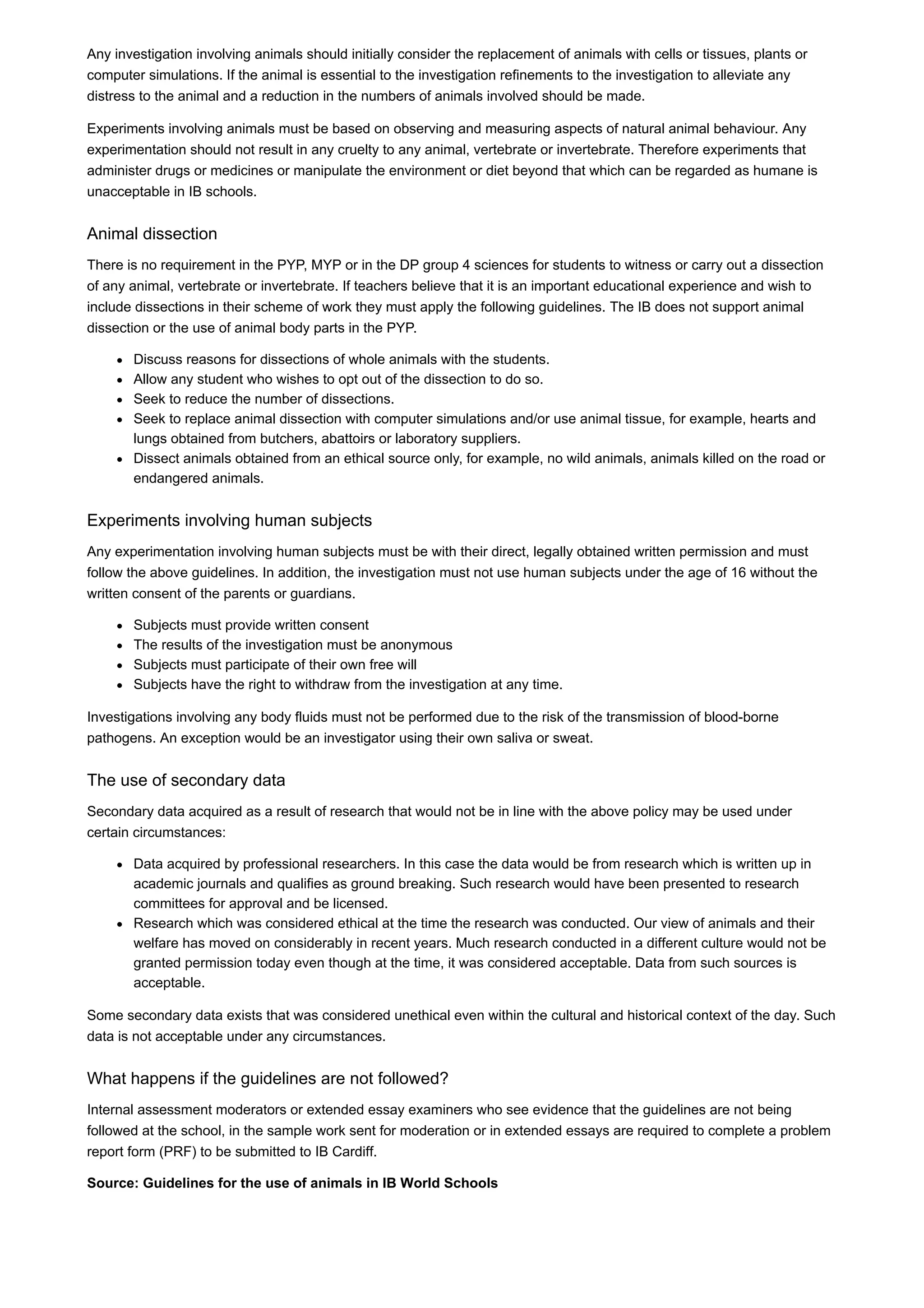 Animal experimentation policy | PDF