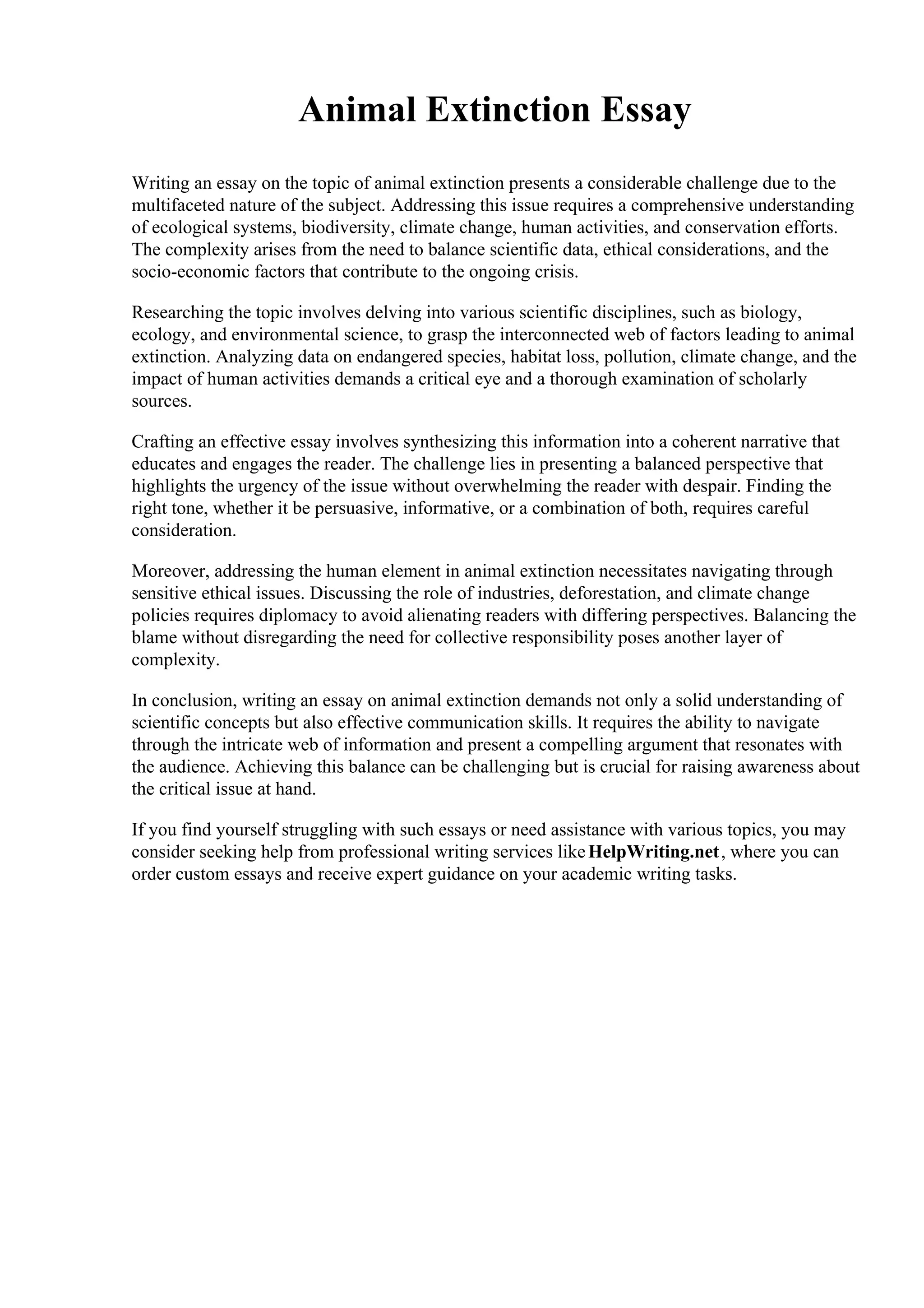 Animal Extinction Essay.pdf