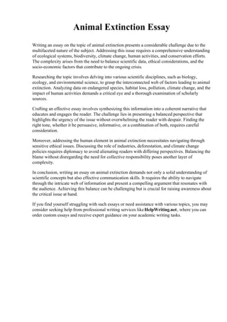 Animal Extinction Essay.pdf