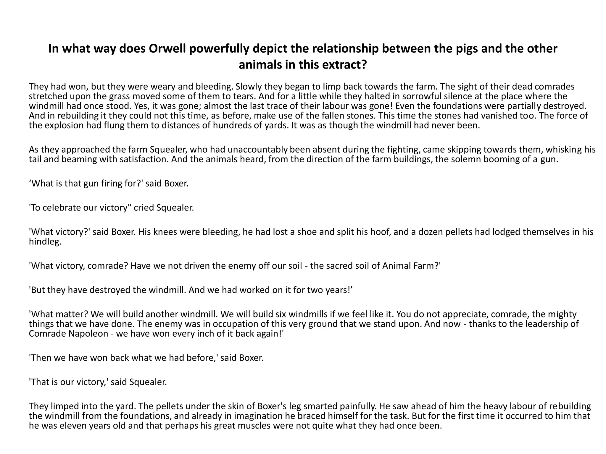 Animal farm the exam question | PPTX