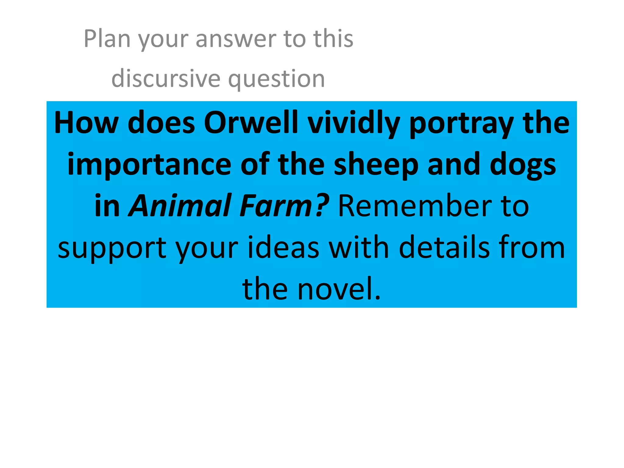 Animal farm the exam question | PPTX