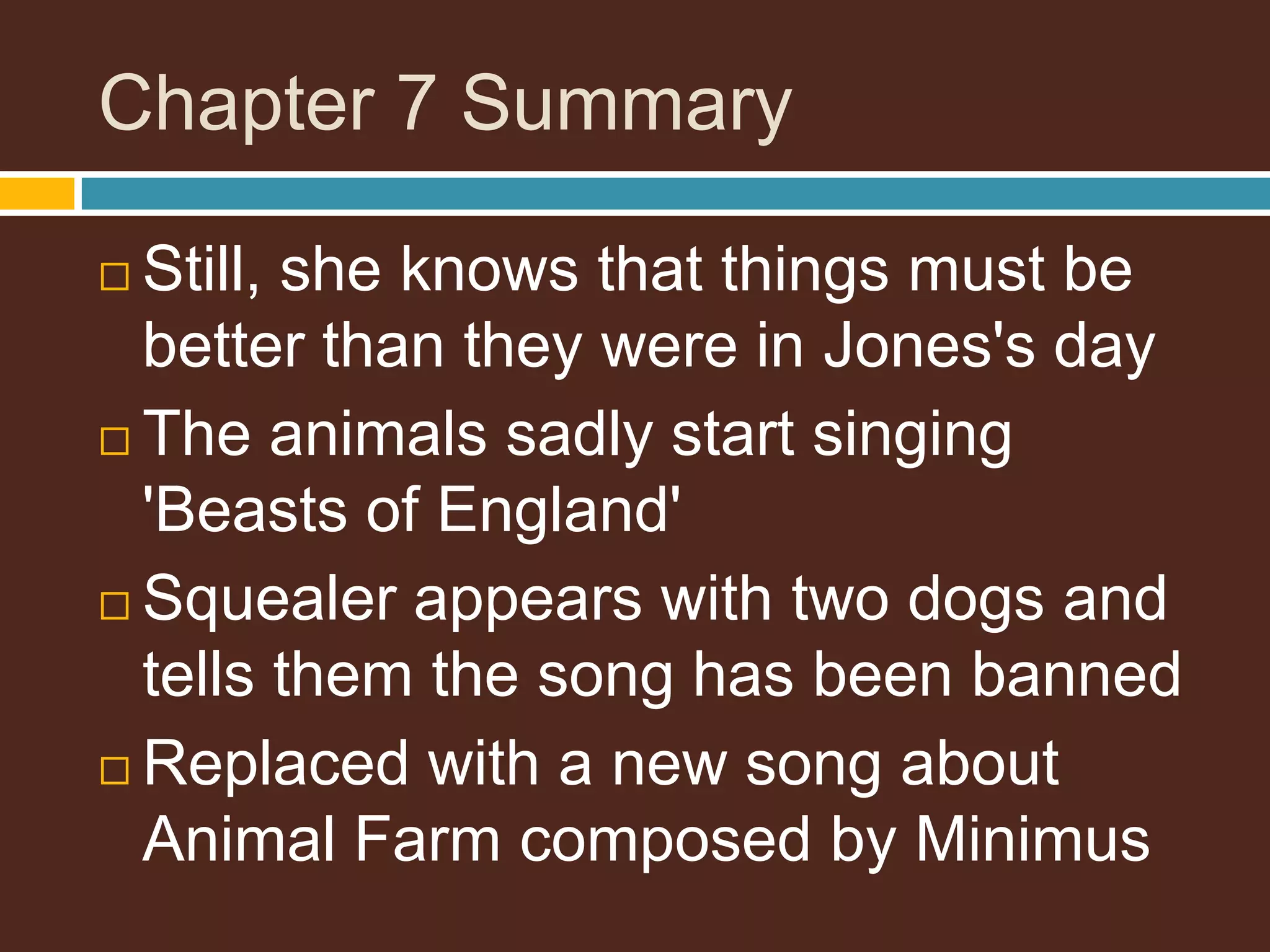 Animal farm Chapter 7 | PPTX