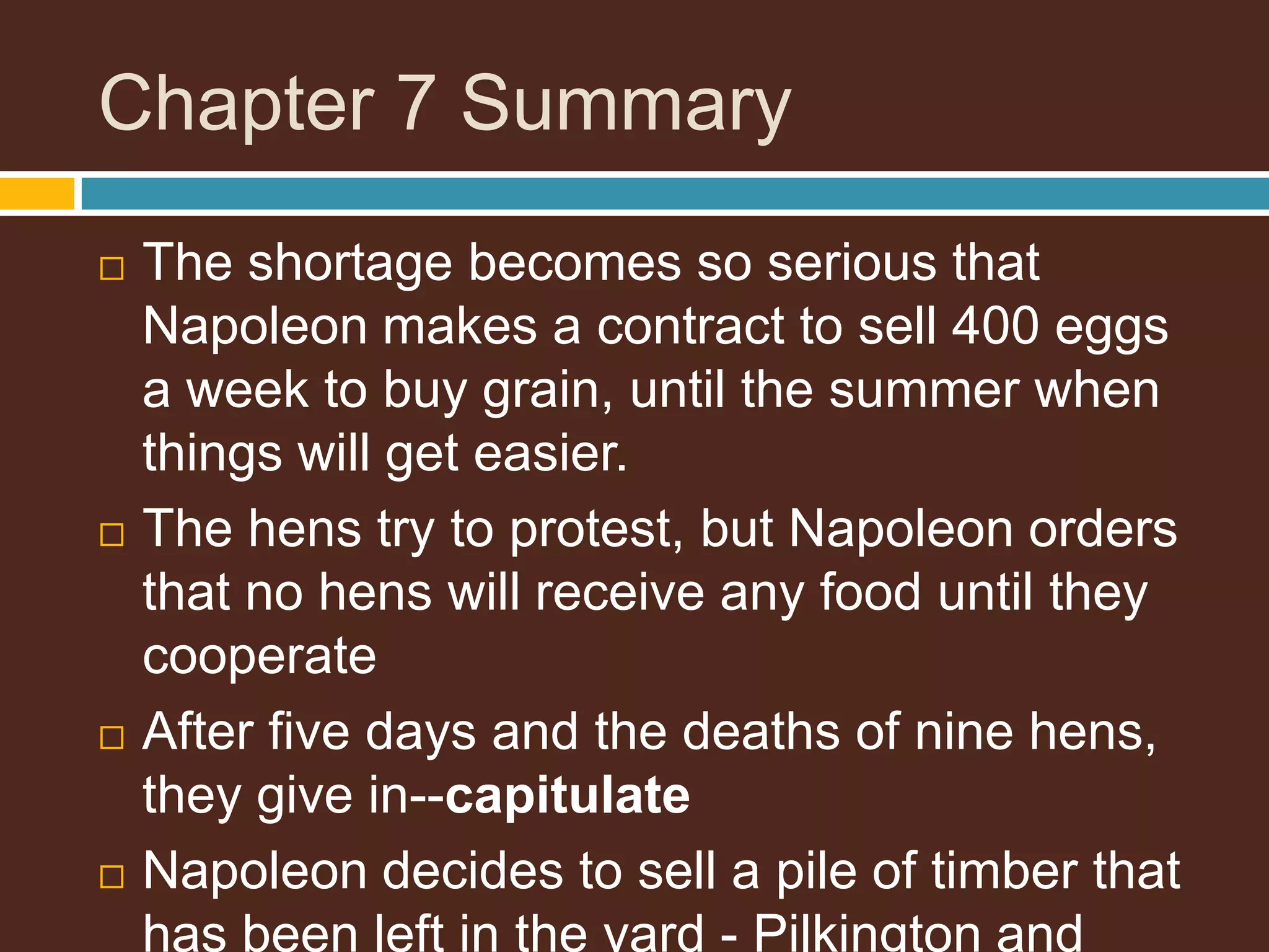 Animal farm Chapter 7 | PPTX