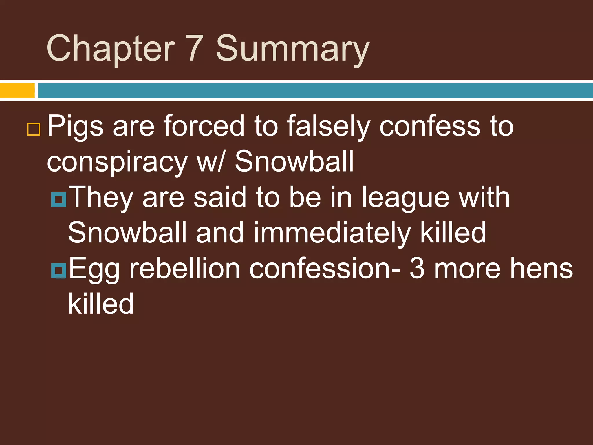 Animal farm Chapter 7 | PPTX