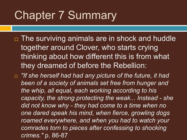 Animal farm Chapter 7 | PPTX