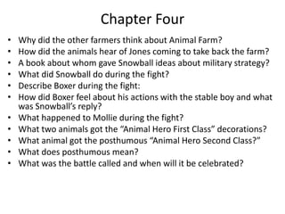 Animal farm chapter 1 5 questions | PPTX