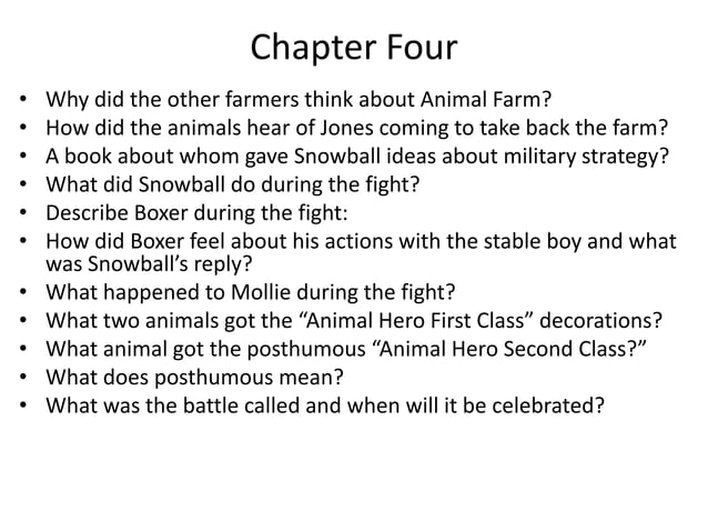 Animal farm chapter 1 5 questions | PPTX
