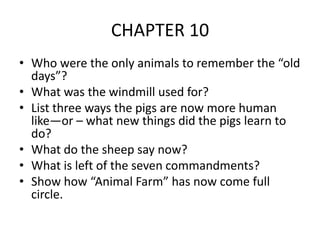 Animal Farm chapter 6 10 questions | PPTX