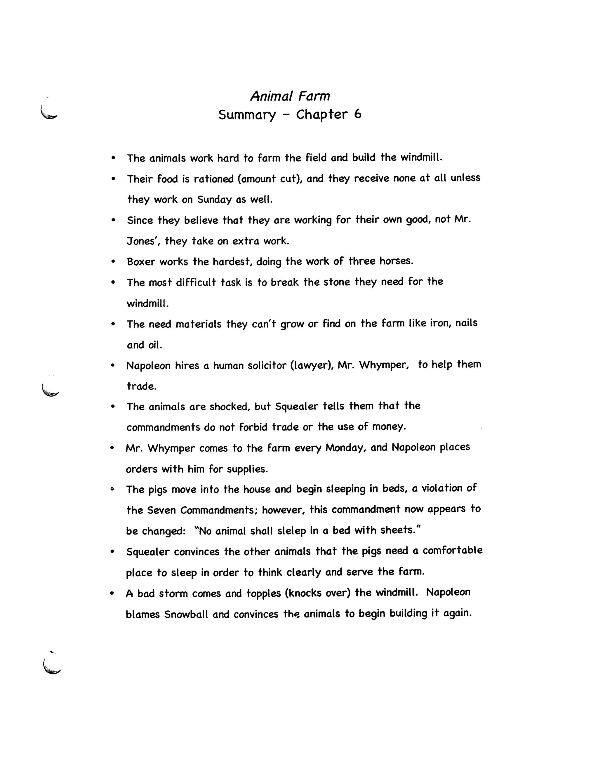 Animal farm chapter summaries | PDF