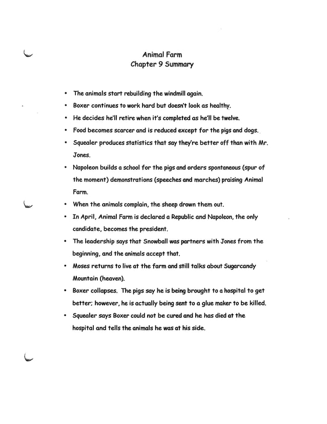 Animal farm chapter summaries | PDF