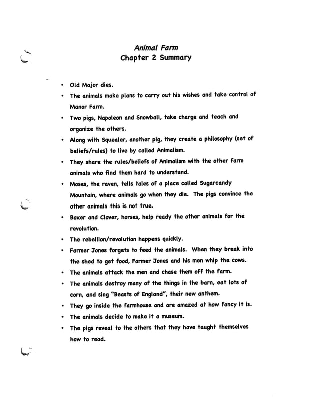 Animal farm chapter summaries | PDF