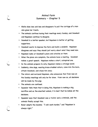 Animal farm chapter summaries | PDF