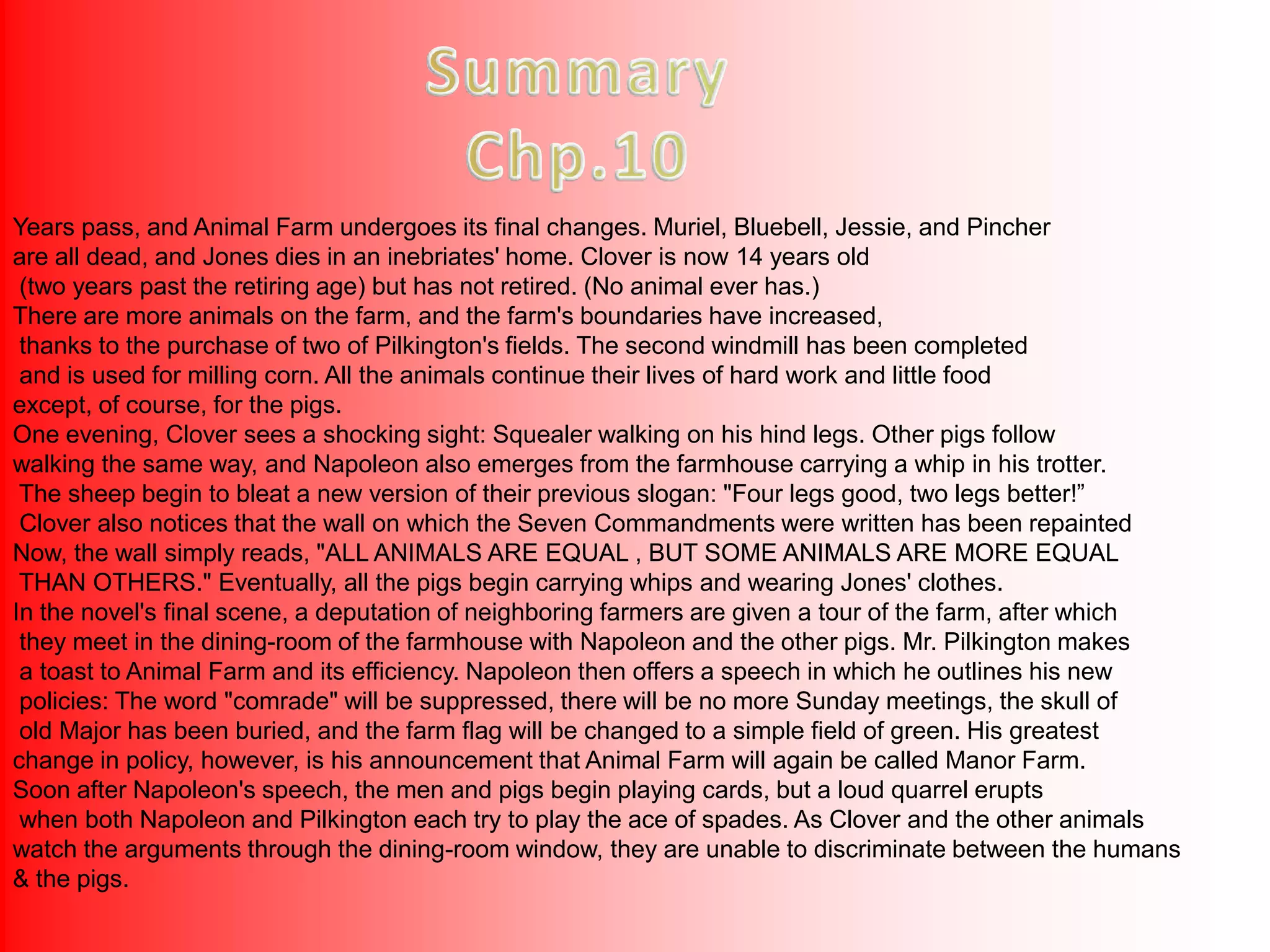 Animal farm chp. 10 | PPSX