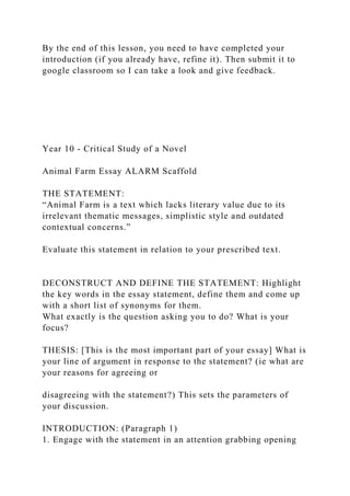 Animal farm essayWriting the introductionThe question .docx