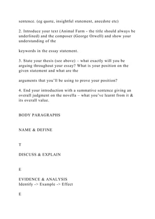 Animal farm essayWriting the introductionThe question .docx