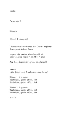 Animal farm essayWriting the introductionThe question .docx