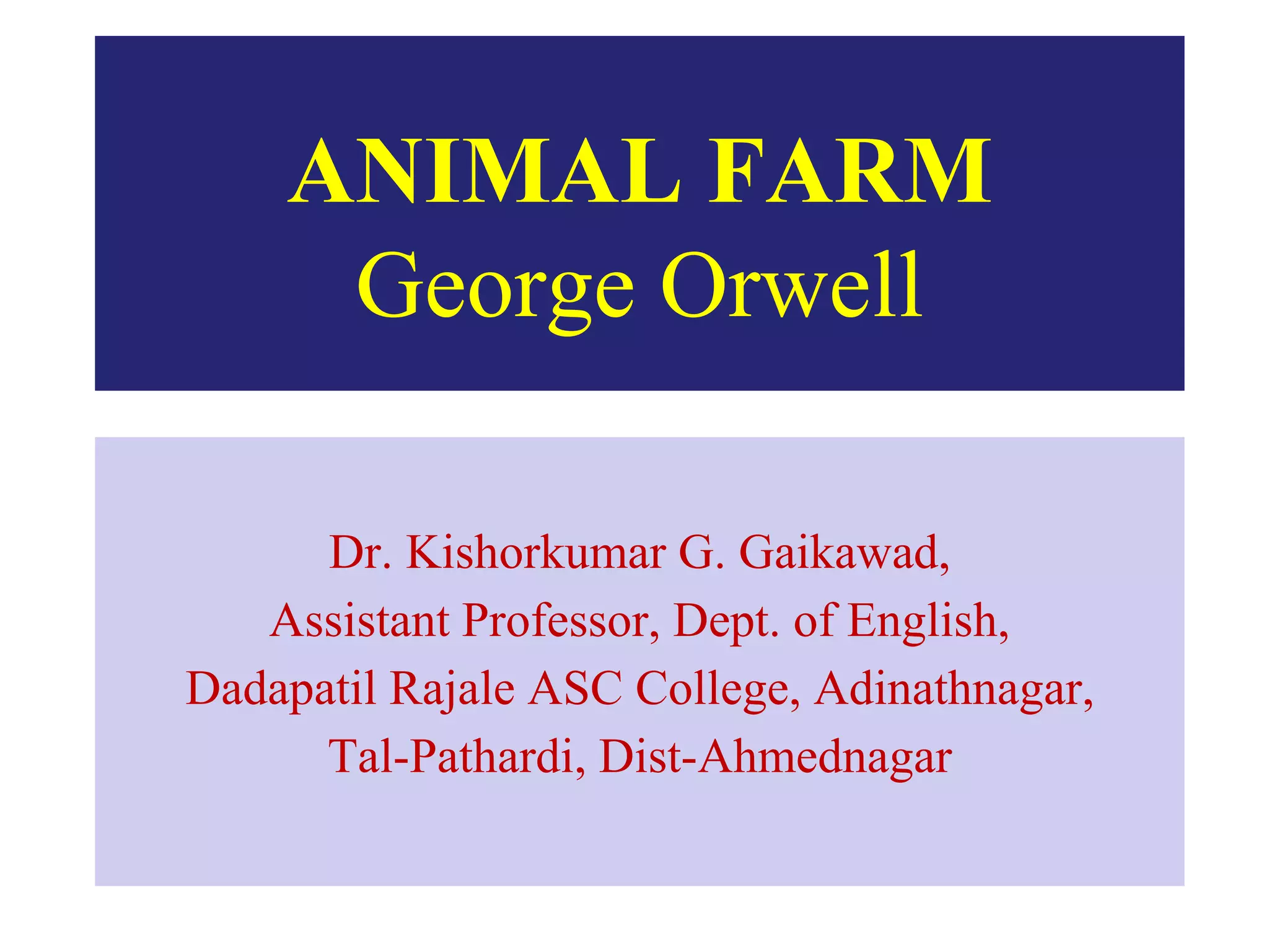 Animal farm | PPTX