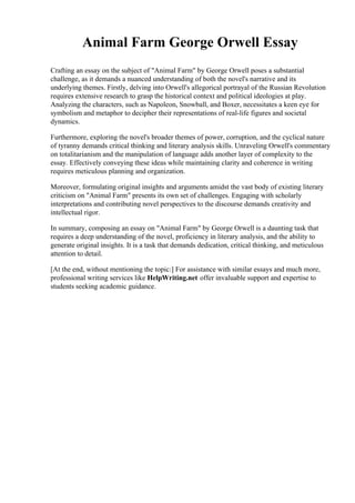 Animal Farm George Orwell Essay.pdf