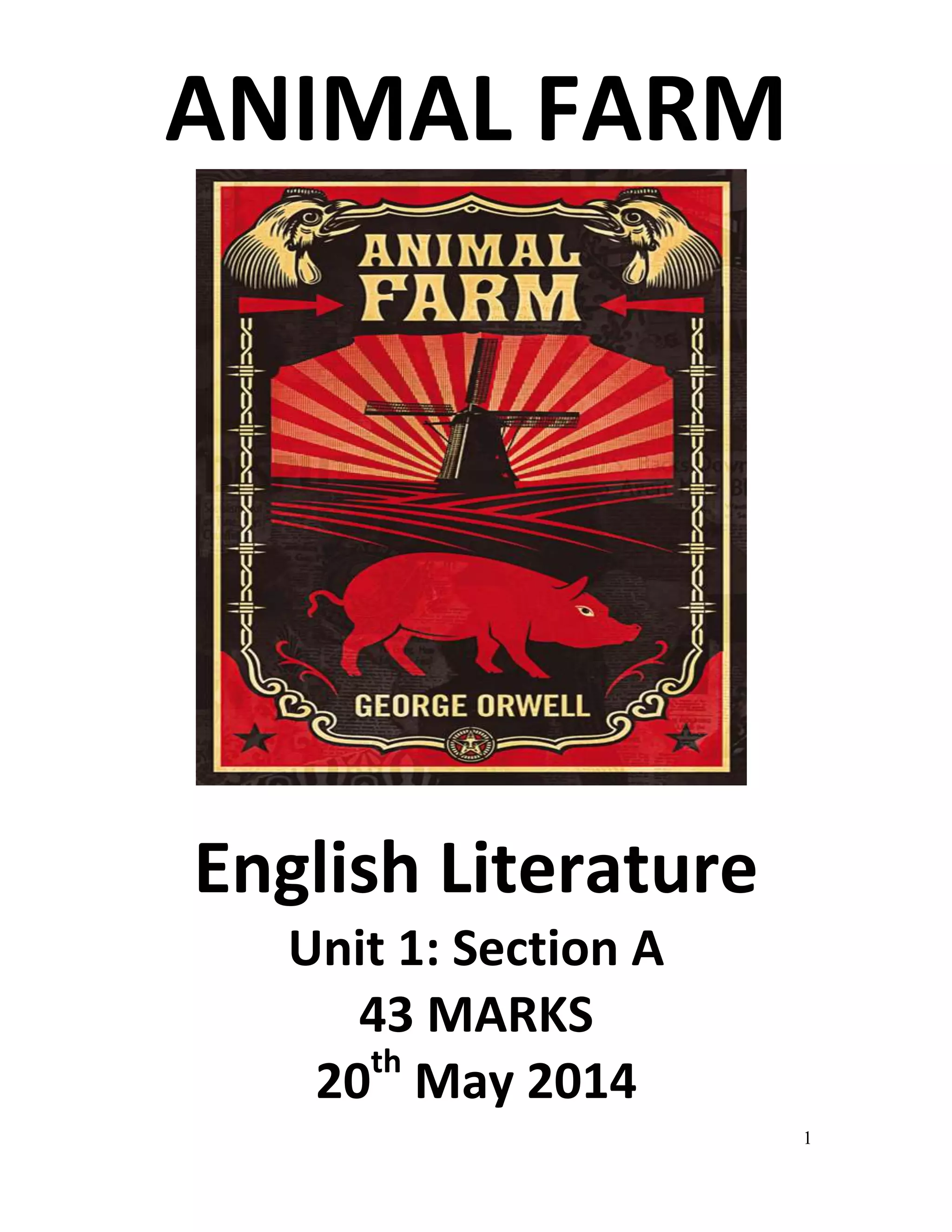 Animal Farm Edexcel English Literature Revision Guide | DOC