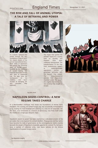 Animal farm newspaper - THE ANIMAL QUANDARY: REVOLUTION OR REGRESSION ...