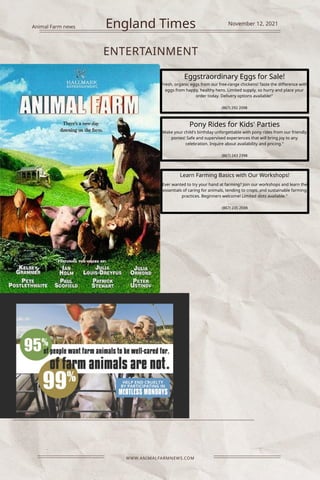 Animal farm newspaper - THE ANIMAL QUANDARY: REVOLUTION OR REGRESSION ...