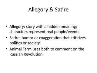 Exploring Allegory and Satire in Animal Farm and the Russian Revolution ...