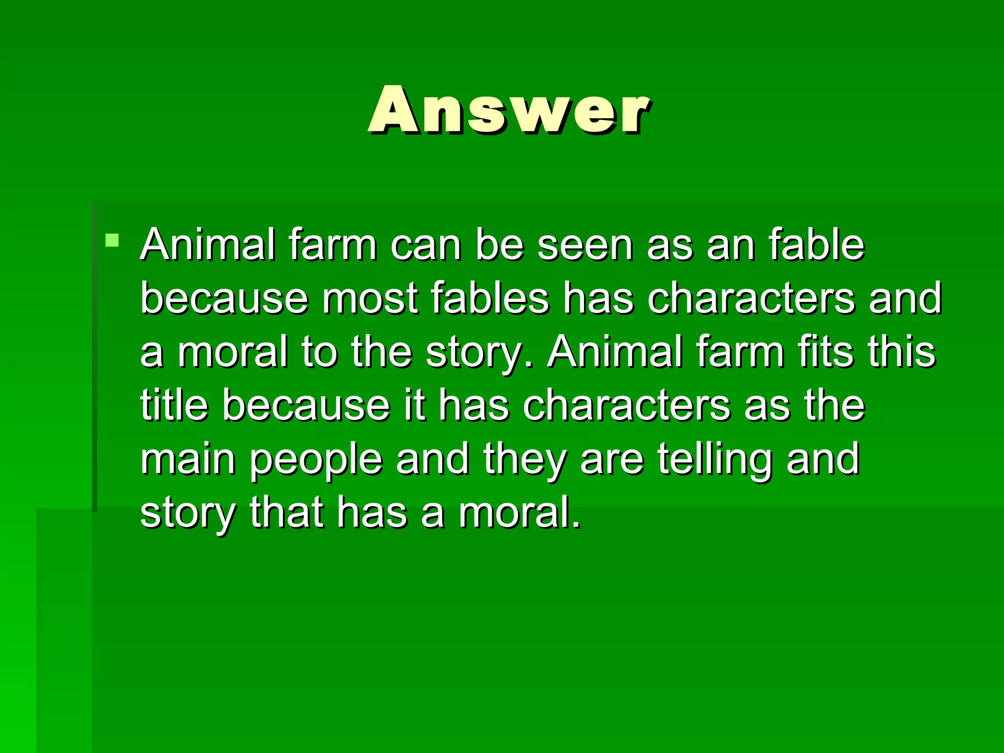 Animal farm project 1 | PPT