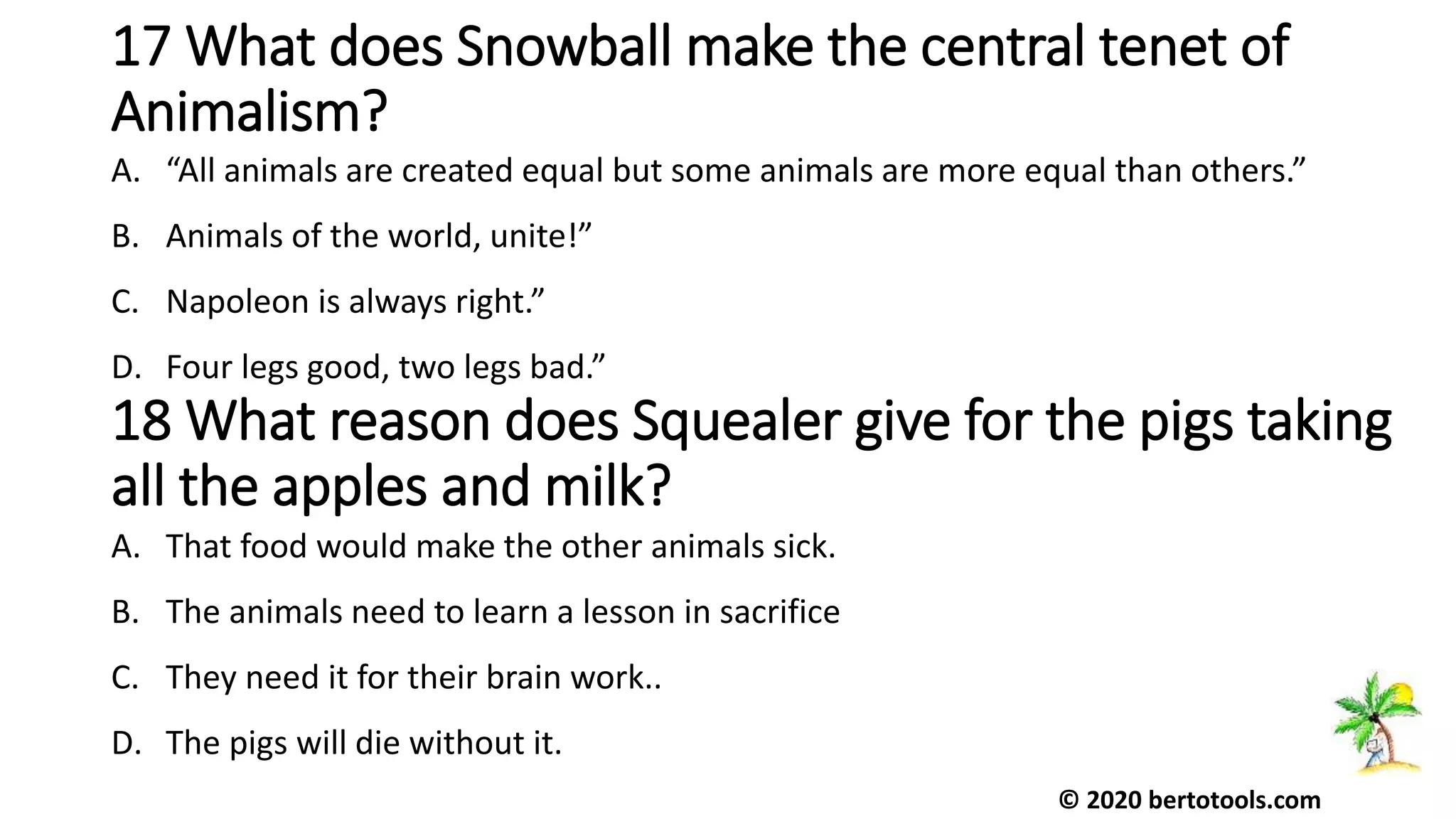 Animal Farm Quiz #1 | PPTX