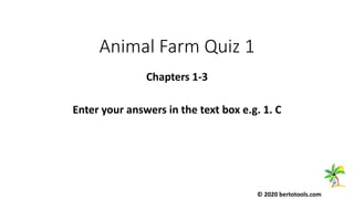Animal Farm Quiz #1 | PPTX