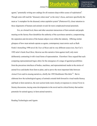 Animal Farm S Lessons For Literary (And) Animal Studies | PDF | Fiction ...