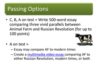 Animal farm student responses | PPT