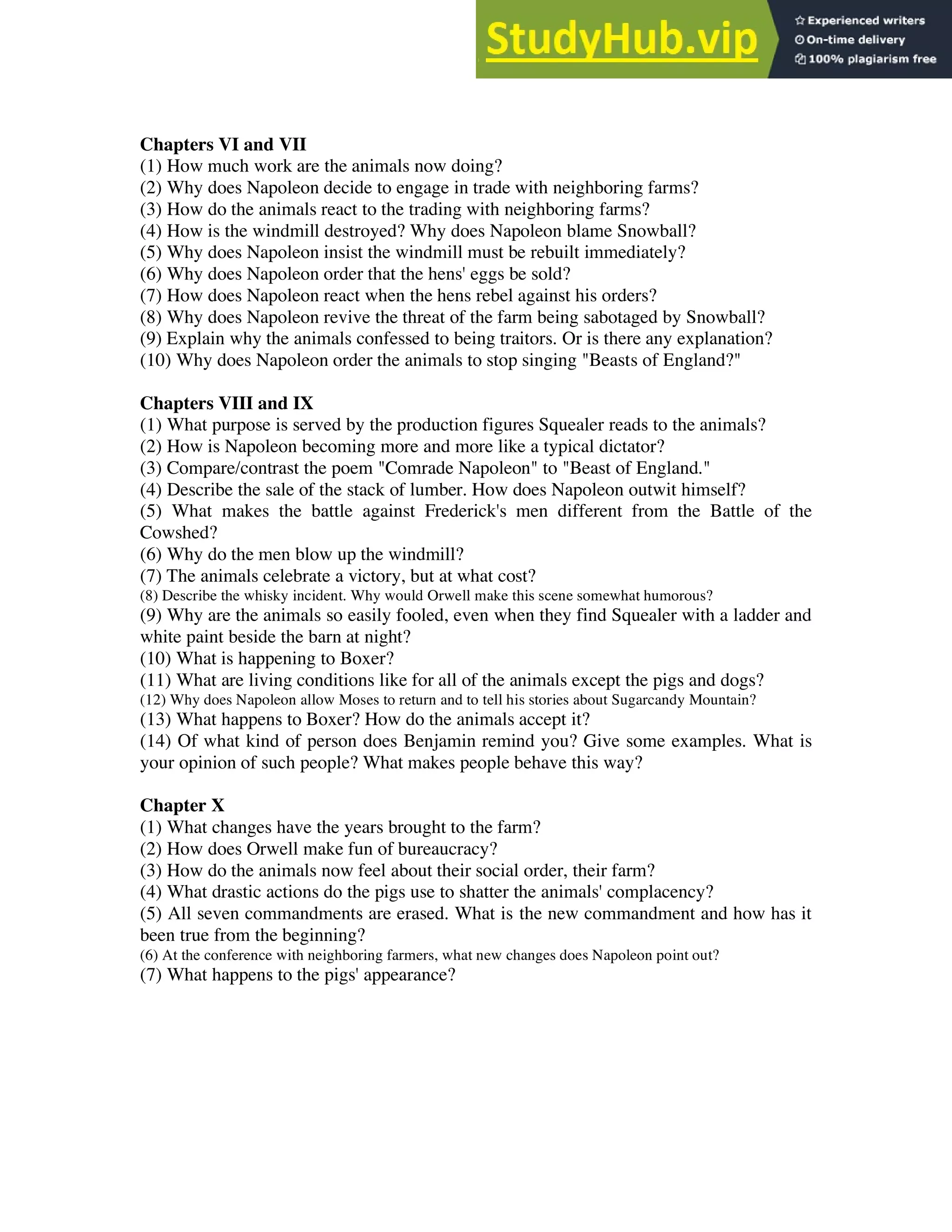 Animal Farm Study Guide | PDF