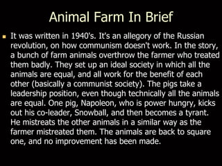 Animal Farm Test Review | PPTX | Politics