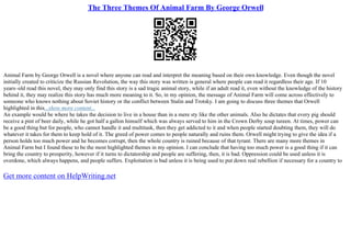 Animal Farm Theme Essay | PPT | Free Download