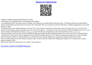 Animal Farm Theme Essay | PPT