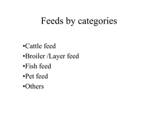 Animal feed constituents | PPTX | Agriculture | Industries